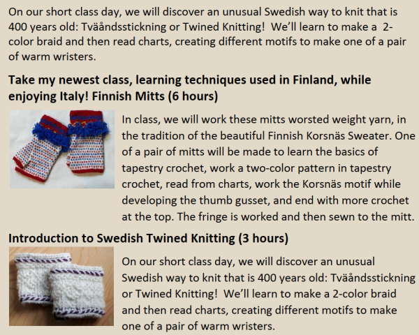 Join me in Italy! - Knitting Traditions